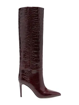 Paris Texas Stiletto 85mm Leather Boots - Red