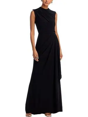 Aqua Draped Gown Exclusive - Black