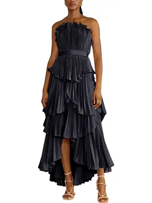 AMUR AMUR Janey Tiered Midi Dress Navy