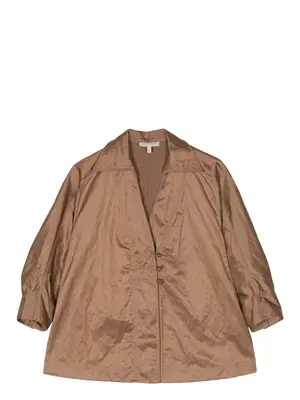 Shiatzy Chen Knot-detail Crinkled Shirt - Brown