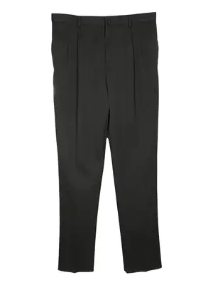 LANVIN High-waisted Tapered-leg Wool Trousers - Black