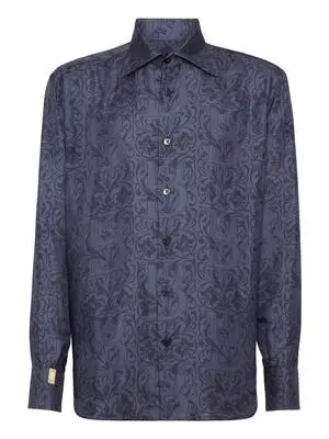 BILLIONAIRE Monogram Silk Shirt - Blue
