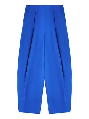 Giorgio Armani Washed Silk Wide Leg Trousers - Blue