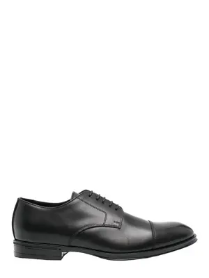 Canali Leather Derby Shoes - Black