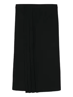 YOHJI YAMAMOTO Yohji Yamamoto Pleated Wool Midi Skirt