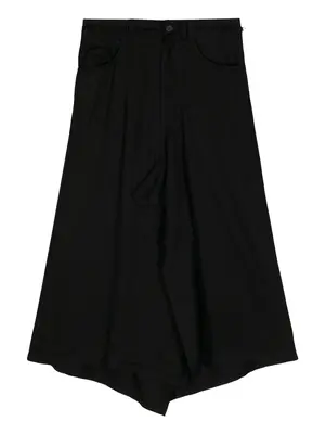 Yohji Yamamoto Asymmetric-hem Midi Skirt - Black
