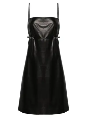 Givenchy Belted Leather Mini Dress - Black