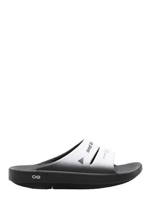 AND WANDER Ooahh Logo-print Slides - Black