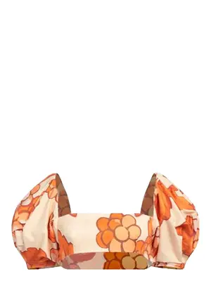 Etro Floral Crop Top - Orange