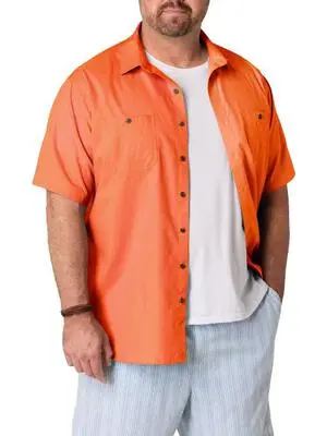 SYNRGY BY DXL Textured Solid Sport Shirt - Orangeade