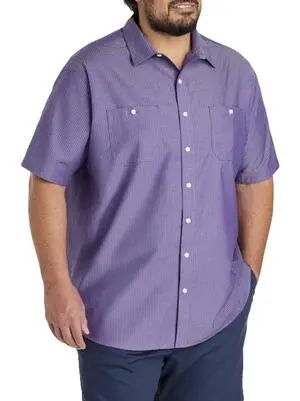 SYNRGY BY DXL Big & Tall Textured Solid Sport Shirt Violet Lavender