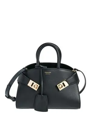 FERRAGAMO Hug Soft Leather Crossbody Bag - Black