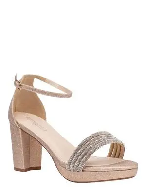 TOUCH UPS Parker Ankle Strap Platform Sandal - Champagne