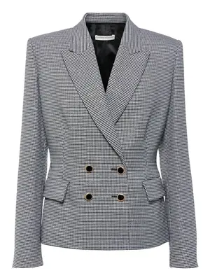 Alessandra Rich Alessandra Rich Houndstooth Wool-Blend Jacket Multicoloured