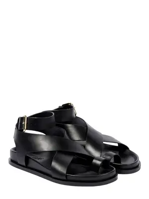 A.emery Jalen Leather Sandals - Black