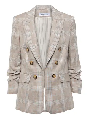 Veronica Beard Beacon Dickey Linen Blazer - Beige