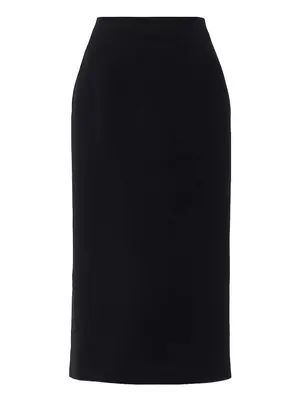 Alessandra Rich Wool Midi Skirt - Black