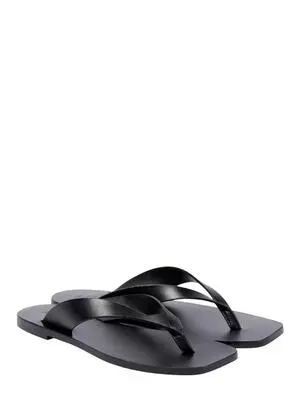 A.emery Kinto Leather Thong Sandals - Black