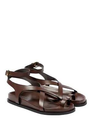 A.emery Jalen Slim Leather Sandals - Brown