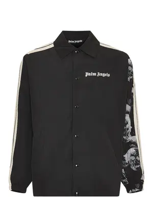 Palm Angels Skull Sleeve Printed Jacket - Black