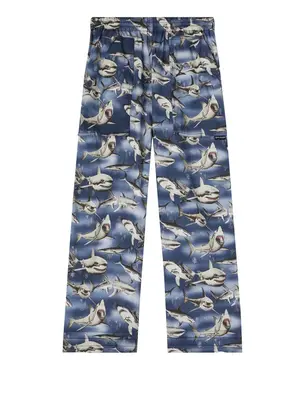 Palm Angels Sharks Easy Pants /black - Blue