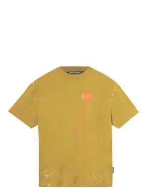 Palm Angels Palm Tree Painted T-shirt /orange - Brown