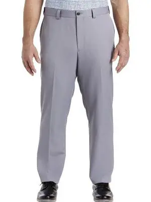 OAK HILL BY DXL Oak Hill By DXL Microfiber Waist-Relaxer Pants Light Grey