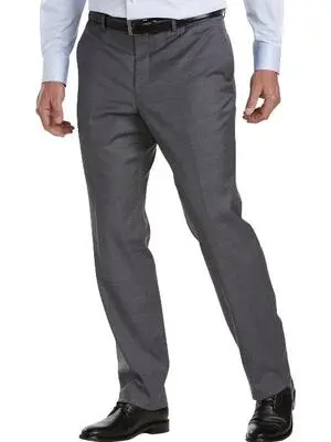 JV REFLEX Flat-front Stretch Dress Pants - Grey