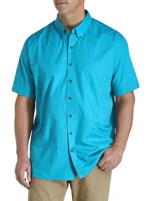 HARBOR BAY BY DXL Easy-care Solid Sport Shirt - Bluebird