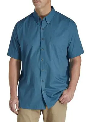 HARBOR BAY BY DXL Easy-care Solid Sport Shirt Legion Blue