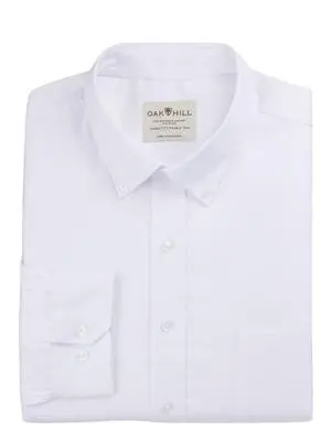 OAK HILL BY DXL Pinpoint Oxford Dress Shirt - White