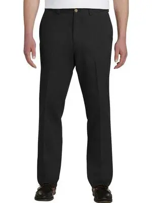 HARBOR BAY BY DXL Waist-relaxer Twill Pants - Black