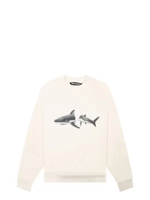Palm Angels Shark Crewneck - Cream