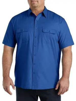 HARBOR BAY BY DXL Co-pilot Sport Shirt Blue Quartz