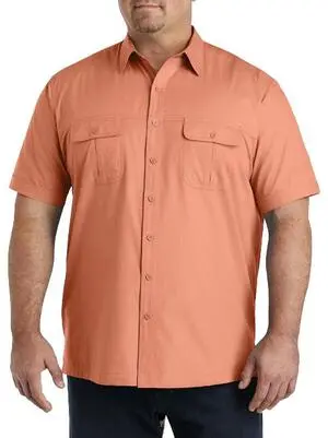 HARBOR BAY BY DXL Co-pilot Sport Shirt Copper Tan