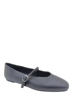 KENNETH COLE Kenneth Cole Magnolia Mary Jane Flat Black Leather
