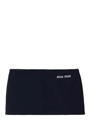 Miu Miu Technical Yarn Miniskirt - Navy