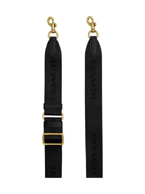 COACH Tonal Signature Webbing Strap Brass/black
