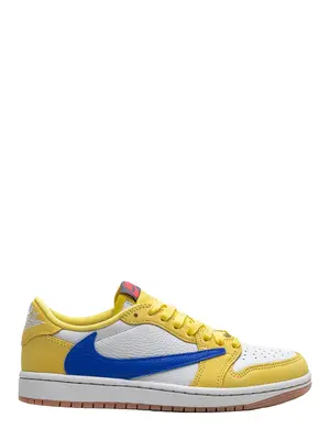 JORDAN X Travis Scott Air 1 Retro Low Canary Sneakers - Neutrals
