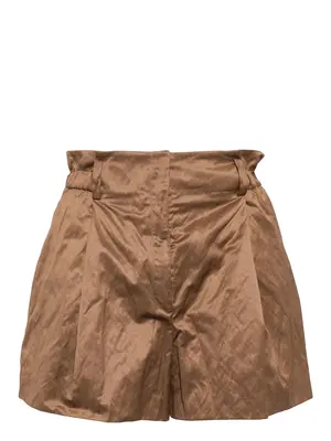 Shiatzy Chen Crease-effect Thigh-length Shorts - Brown