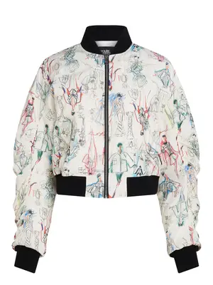 KARL LAGERFELD Archive Sketch Padded Bomber Jacket