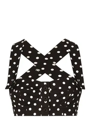 Dolce & Gabbana Polka-dot Corset Top - Black