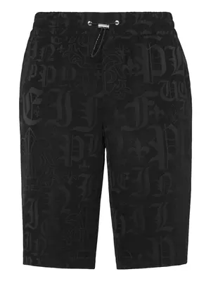 Philipp Plein Monogram-jacquard Bermuda Shorts - Black