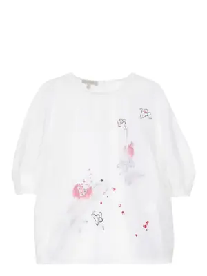 Shiatzy Chen Floral-print Organza Blouse - White
