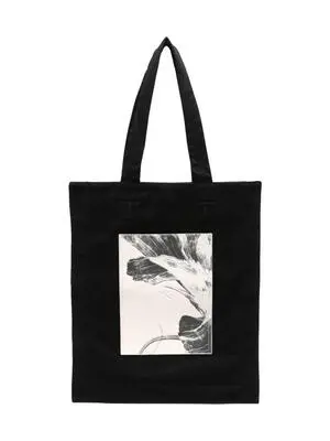 Y3 Floral-print Tote Bag - Black
