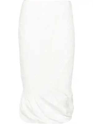JIL SANDER Openwork Midi Skirt - White