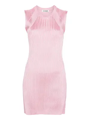 JIL SANDER Wide-ribbed Sleeveless Tunic - Pink