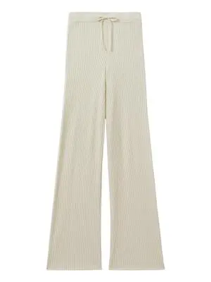 Good American Ribbed Terry Lounge Trousers - Cloud White