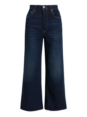 RE/DONE RE/DONE Cropped Wide-Leg Jeans Dark Denim