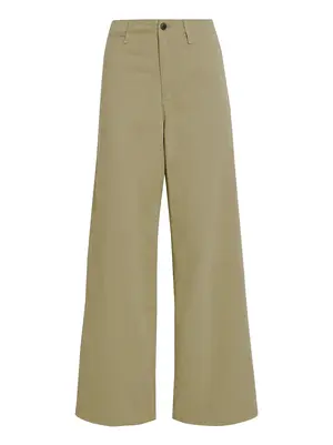Rag & Bone Cotton-blend Twill Wide-leg Pants - Army Green